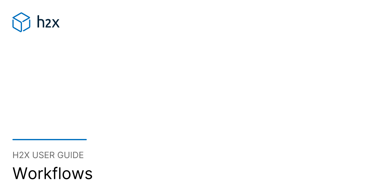 Workflows | h2x User Guide